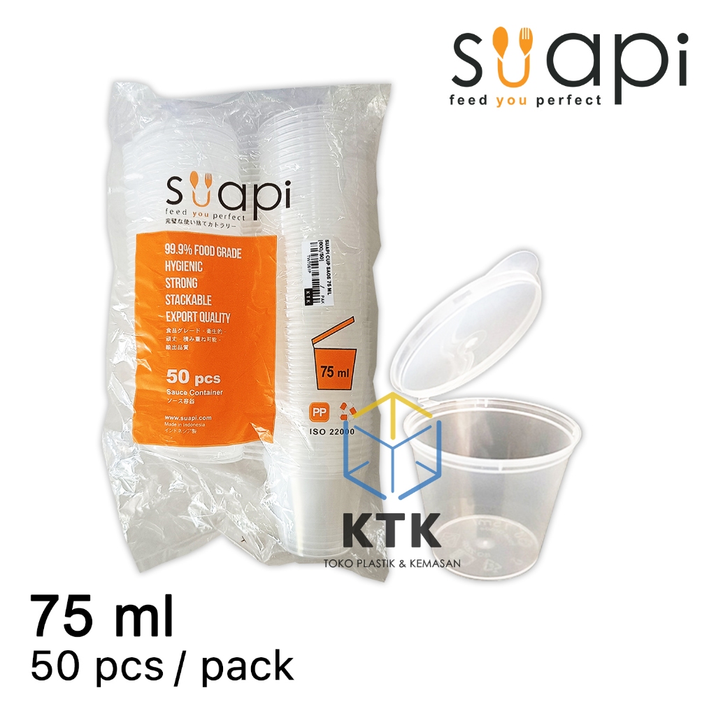 Jual Suapi Cup Saus 75 ml [50 pcs] Thinwall Sauce Tempat Saos | Shopee ...