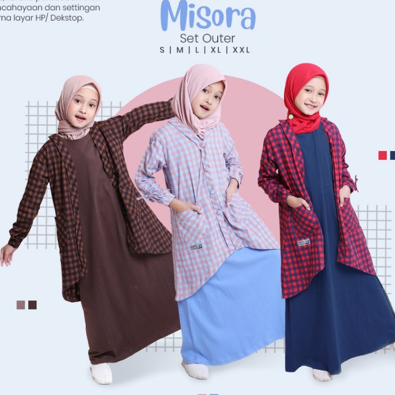 Jual Hooflakids Setelan Gamis Dress Anak Perempuan Tanggung Misora Set ...