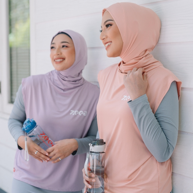 Jual Zeea Outer Sport Hijab Panjang Dagli Polos Kerudung Sport ...