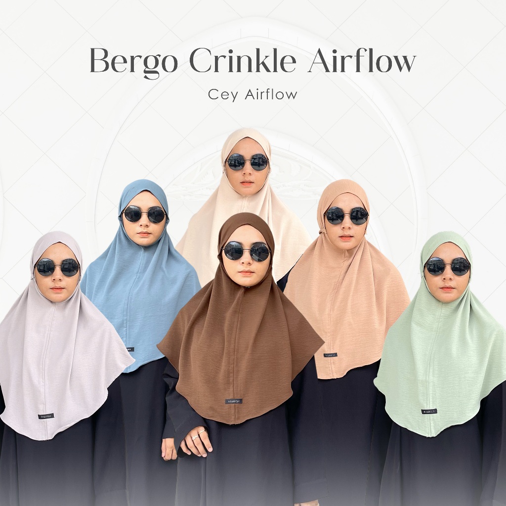 Jual Hijab Bergo Crinkle Airflow Tali | Kerudung Crinkle Airflow Premium | Instant Airflow ...