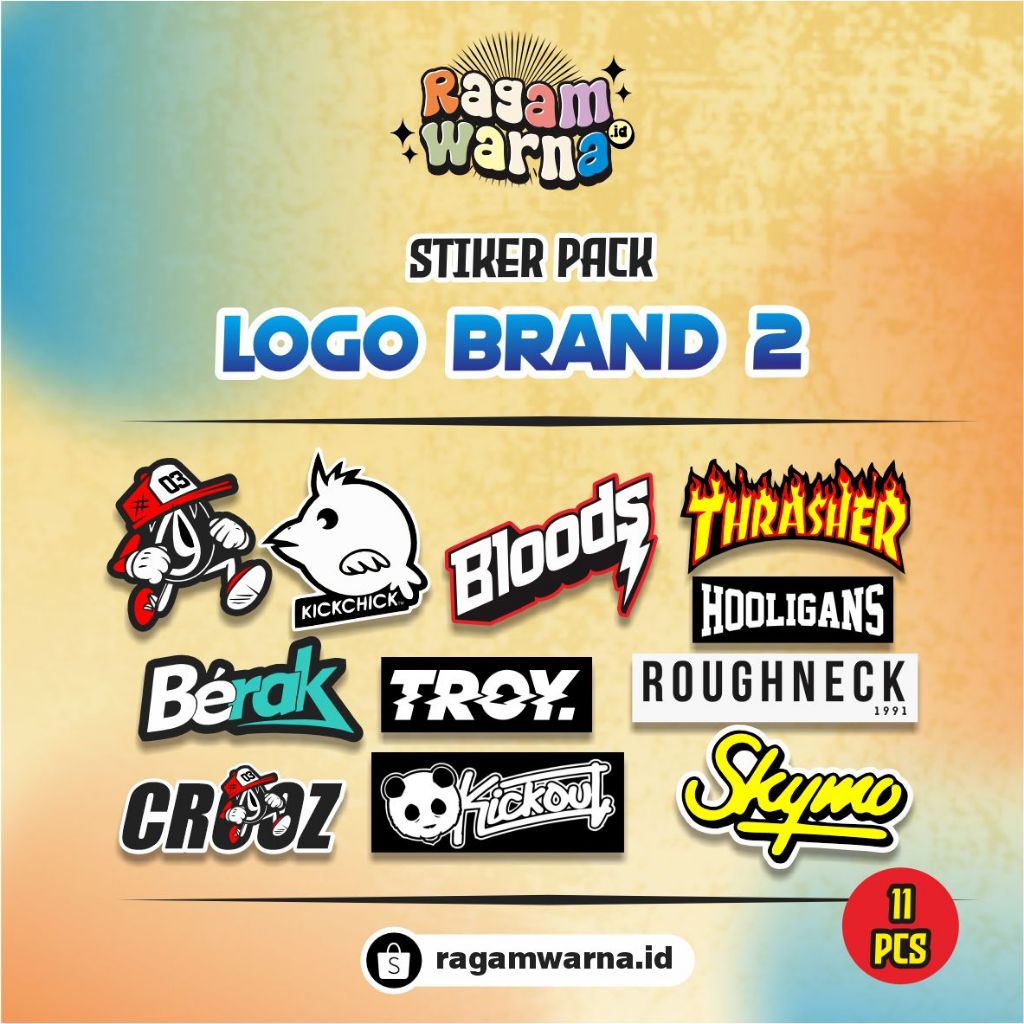 Jual Stiker Pack (11pcs) Brand logo Bloods, Troy, Berak, Crooz | Shopee ...