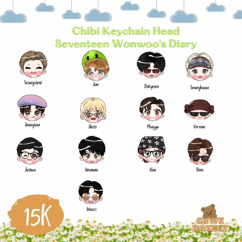 Jual Chibi Keychain Head Seventeen Wonwoo Diary | Shopee Indonesia