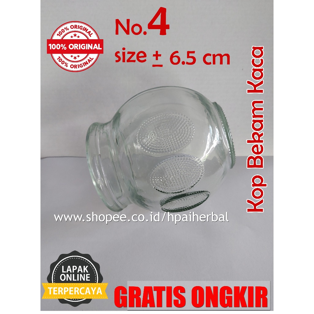 Jual Kop Bekam Kaca No 4 / Kop Bekam Api No 4 / Gelas Bekam Kaca No 4 ...