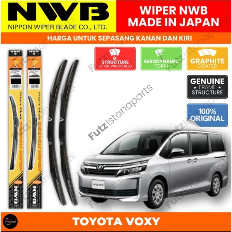 Jual Wiper Depan Toyota Voxy Ukuran 28"&14" NWB Japan Hybrid Frameless | Shopee Indonesia