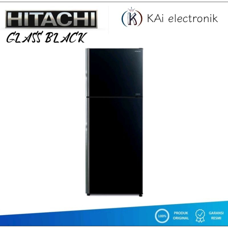 Jual kulkas hitachi 2 pintu black glass R-VGX45PGD9GBK inverter 407 Liter | Shopee Indonesia