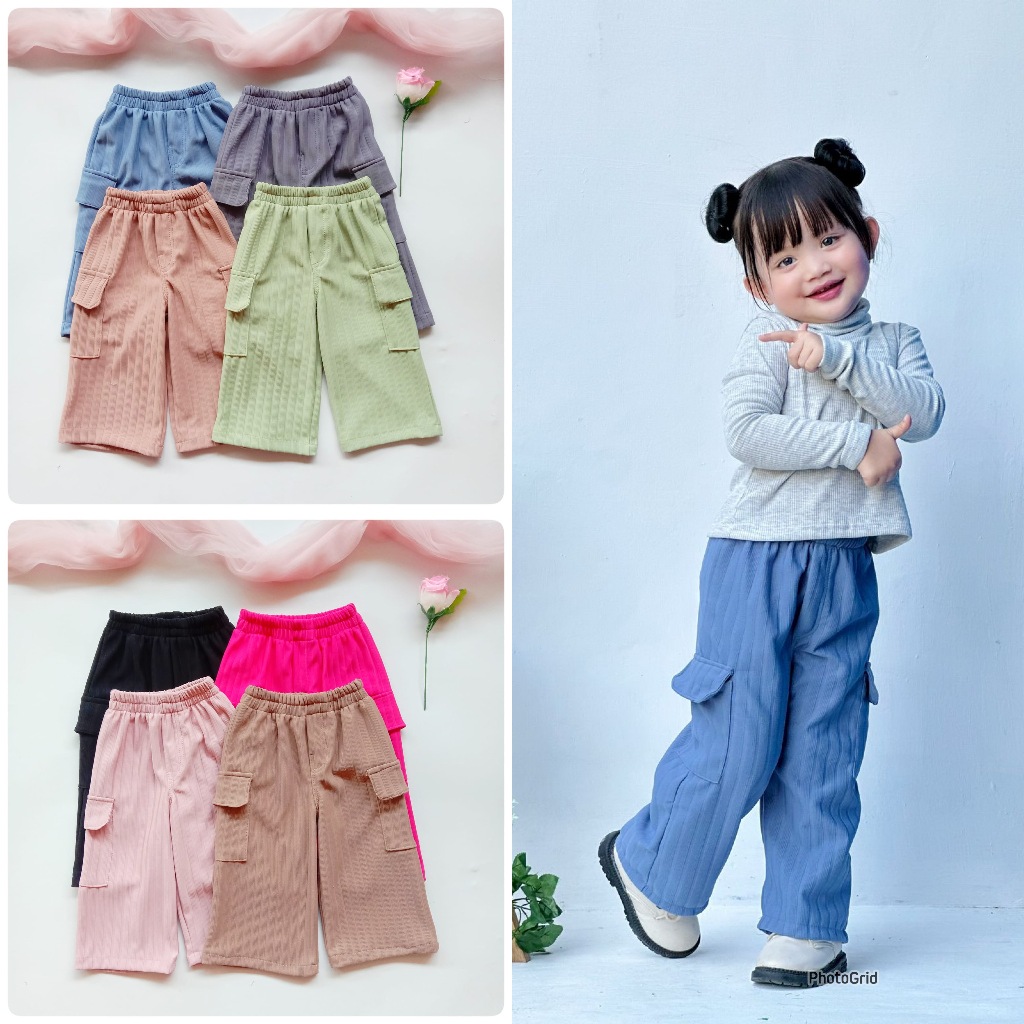 Jual celana cargo anak perempuan / kulot kargo hornet anak cewek ...