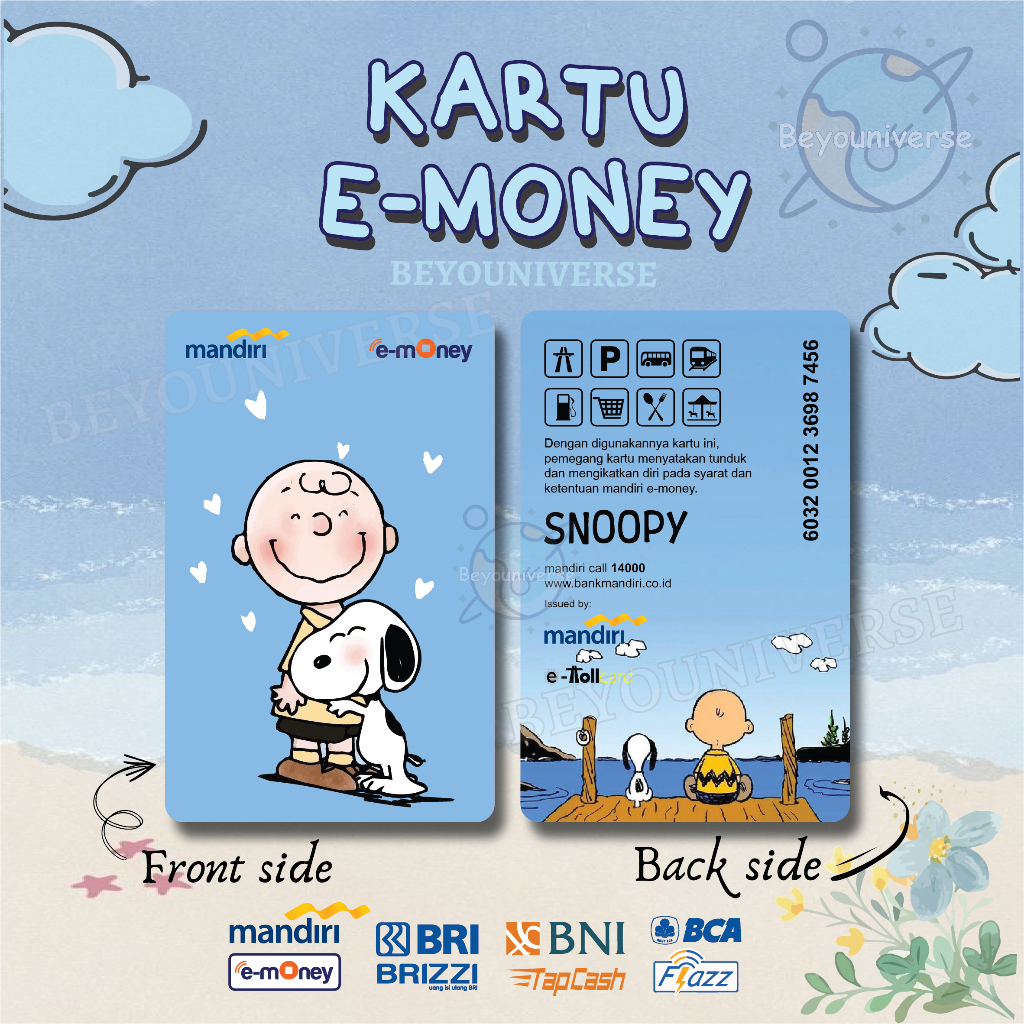 Jual Emoney Etoll Snoopy and Friends Peanuts Kartu Mandiri E-money E ...