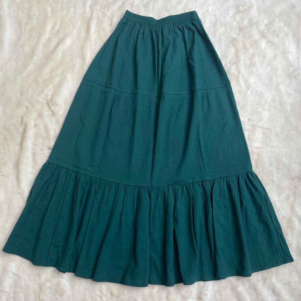 Jual aluna Ruffle Skirt - rok panjang wanita/rok korean style/bawahan ...