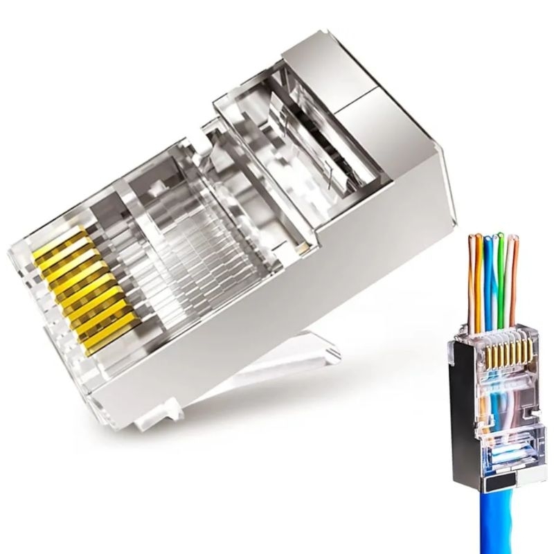 Jual Kepala LAN RJ45 Cat6 Cat3 dengan pelindung Modular Plug RJ45 5 ...