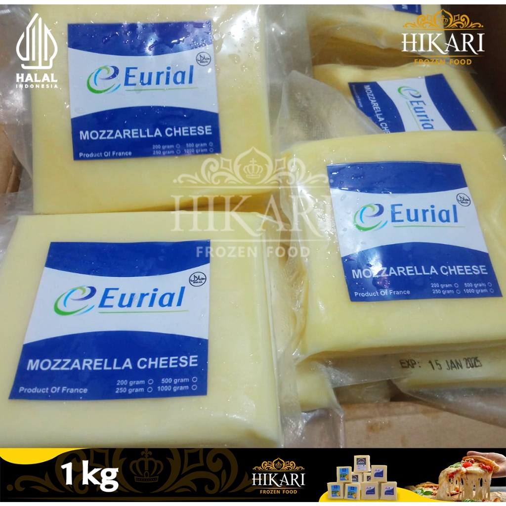 Jual Keju Mozzarella Eurial - Mozzarella Chesse Eurial 1kg | Shopee ...