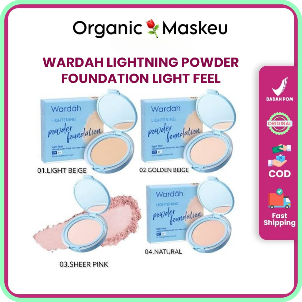 Jual (BPOM) WARDAH LIGHTNING POWDER FOUNDATION LIGHT FEEL| WARDAH BEDAK ...