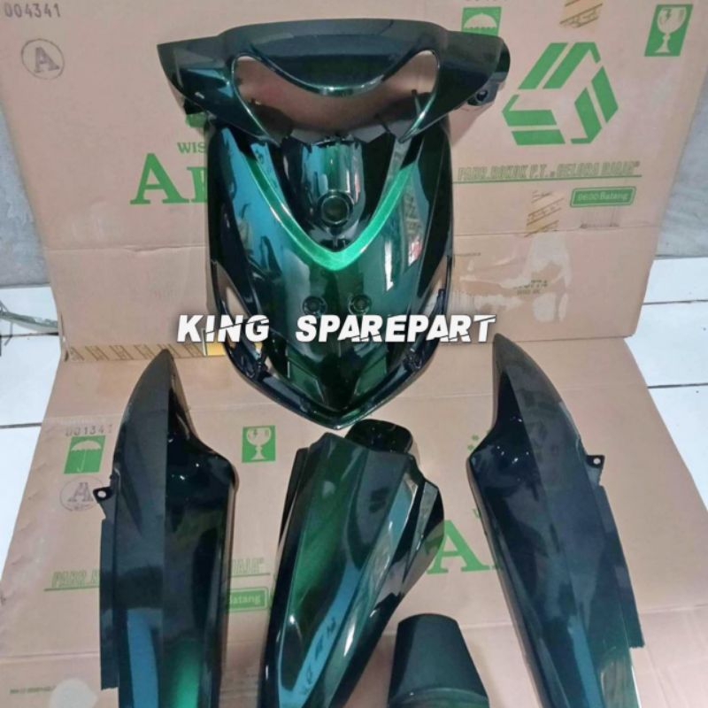 Jual Cover body full halus yamaha mio smile 2008 - 2012 hitam putih ...
