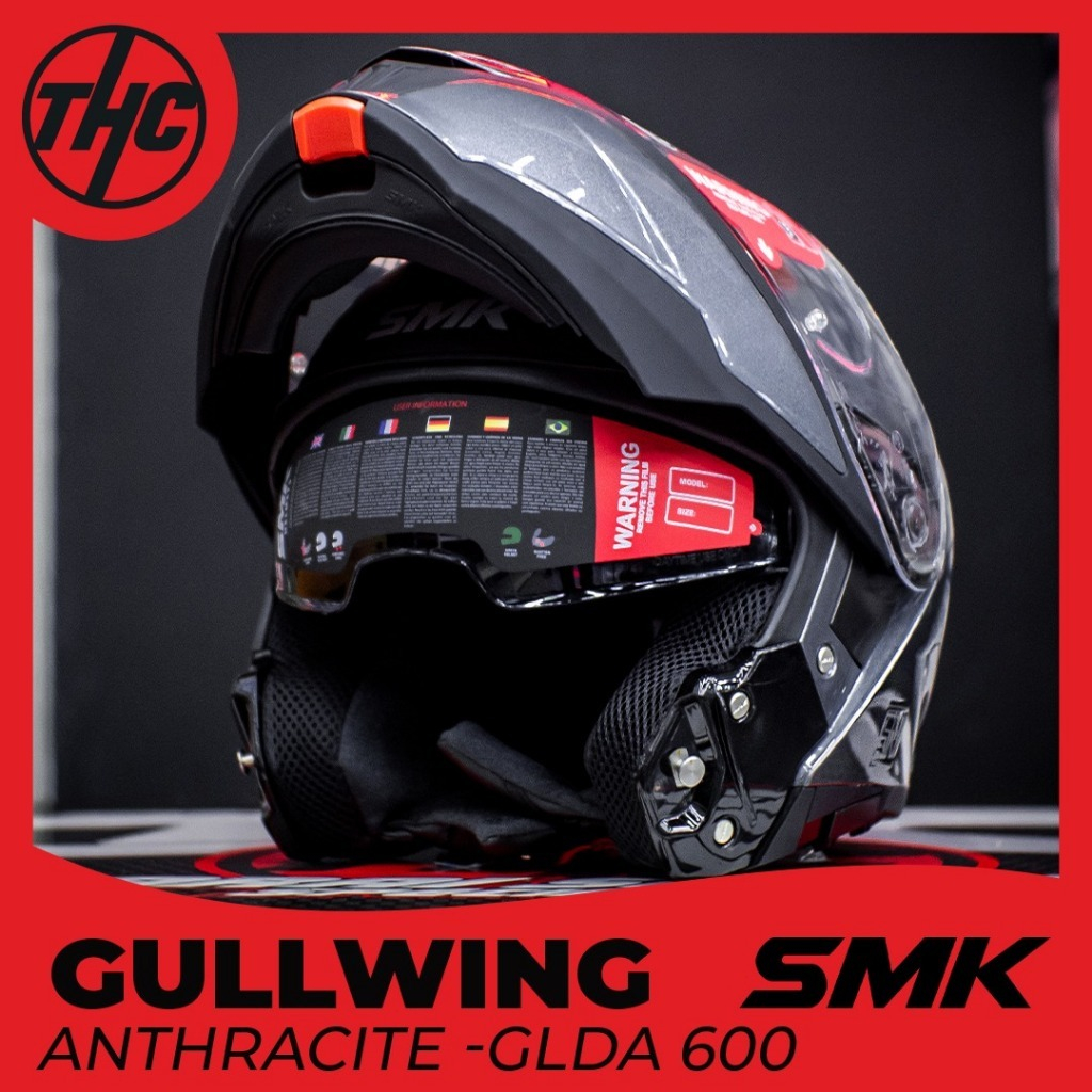 Jual HELM SMK GULLWING GLDA600 SOLID ANTRACHITE GREY MODULLAR HELMET SMK | Shopee Indonesia