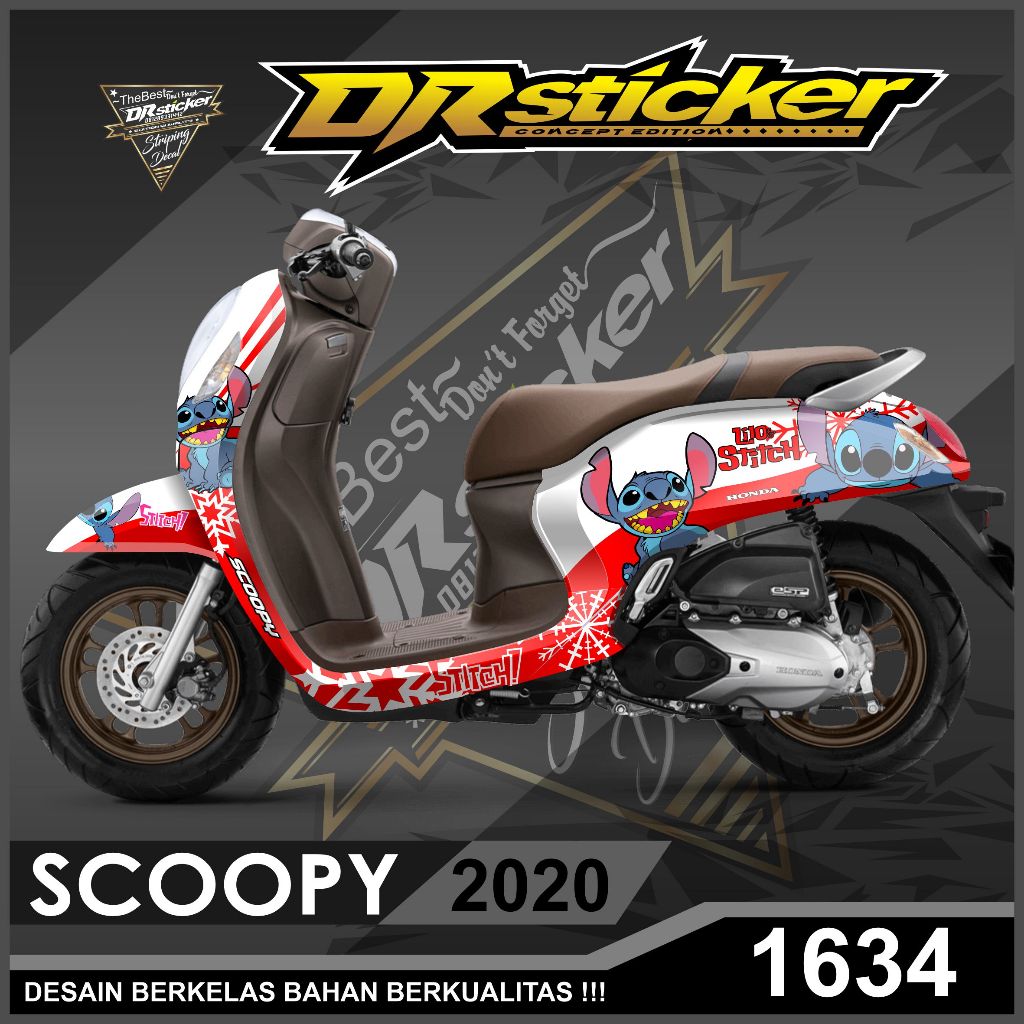 Jual DECAL STICKER SCOOPY 2020-2023 FULL BODY KARTUN STITCH DECAL NEW SCOOPY STYLISH PRESTIGE ...
