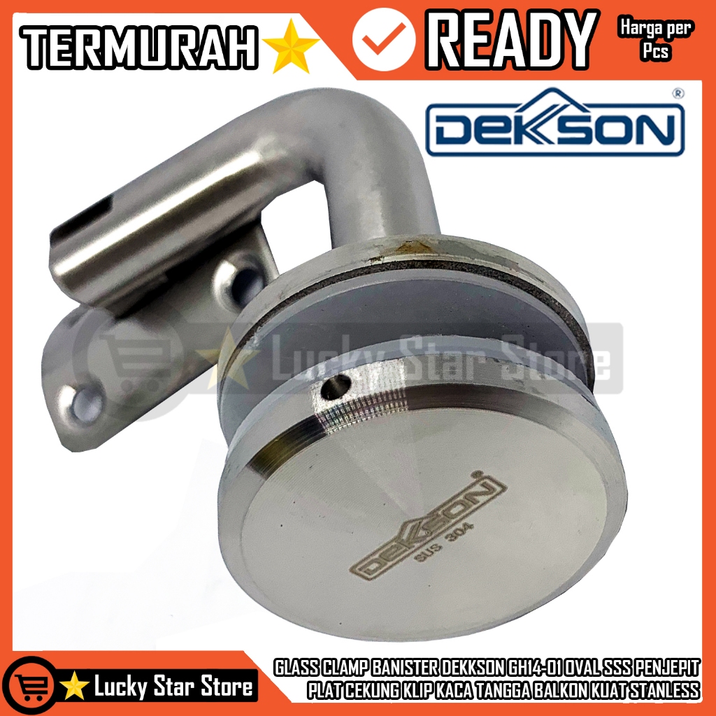 Jual GLASS CLAMP BANISTER DEKKSON GH14-01 OVAL SSS PENJEPIT PLAT CEKUNG ...