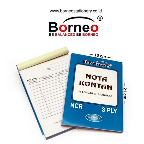 Jual NOTA KONTAN BESAR 3 PLY NCR B3 BORNEO ISI 25 LEMBAR ukuran 16cm x ...