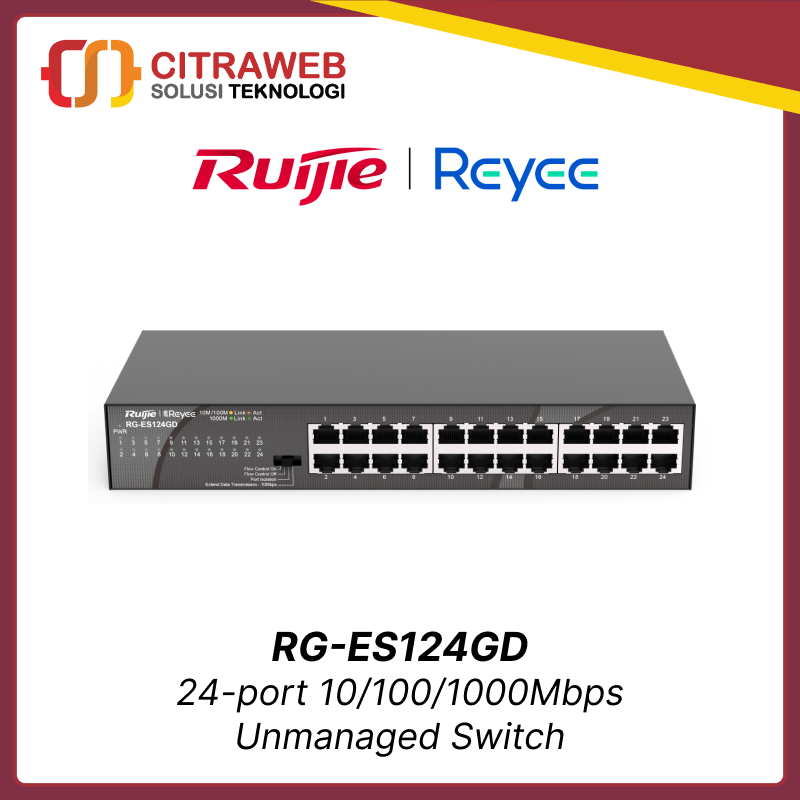 Jual Ruijie Reyee RG-ES124GD 24 port 10/100/1000Mbps Unmanaged Switch ...
