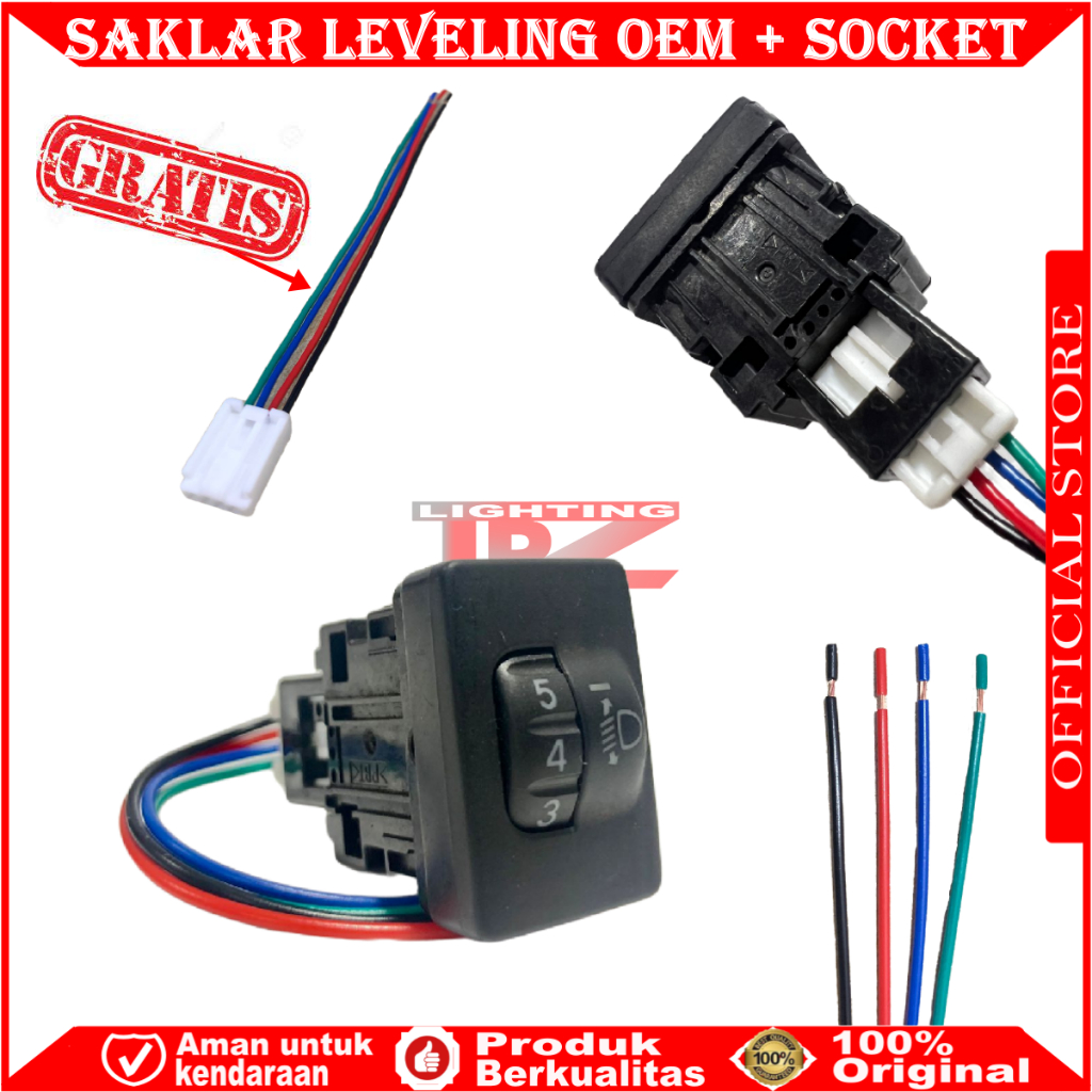 Jual ORIGINAL SAKLAR LEVELING HEADLAMP 10 STEP 5 BAR SWITCH ELEKTRIK ...