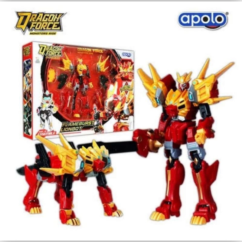 Jual Mainan Robot Apolo Dragon Force Monsters Rise Flameburst Lionbot ...