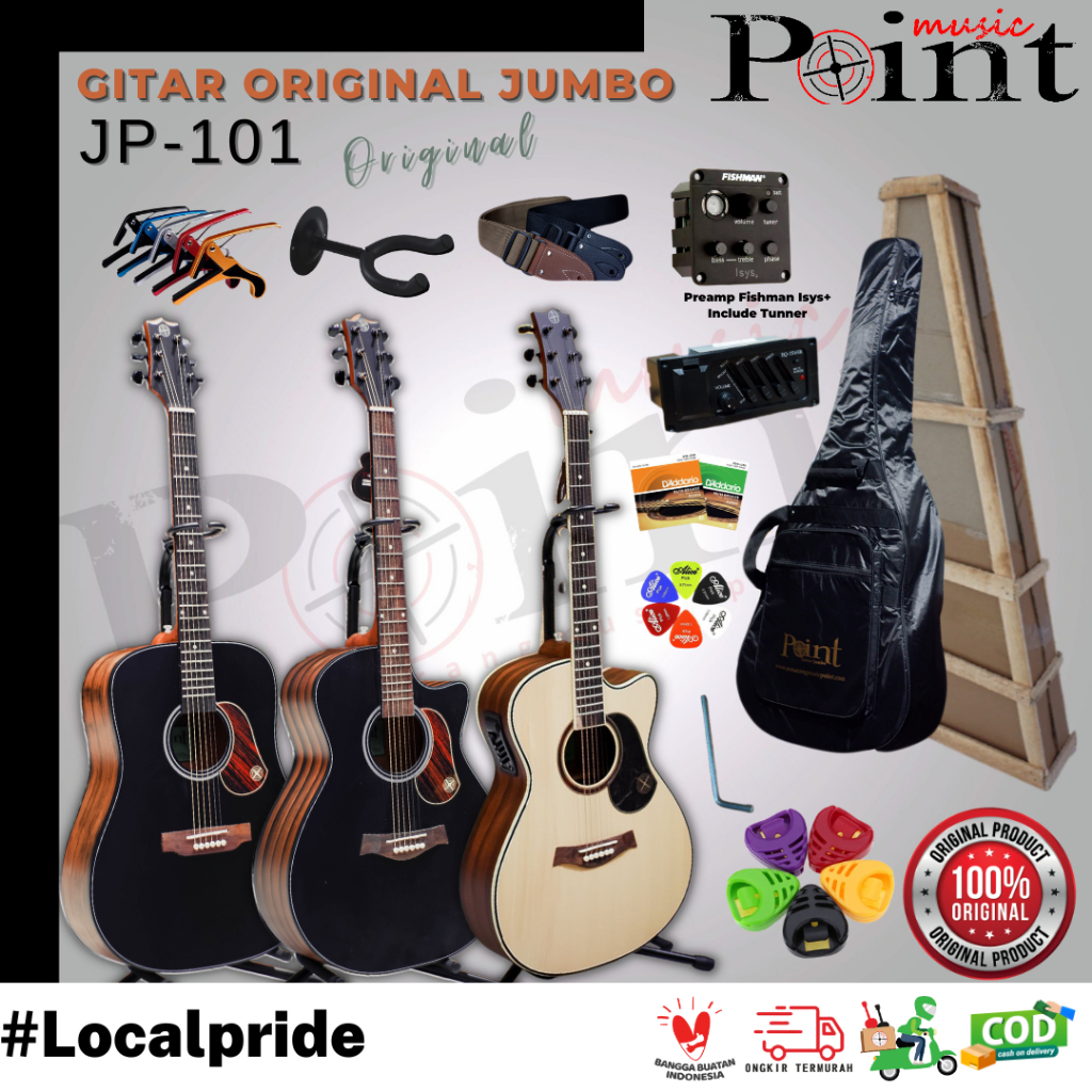 Jual Gitar Akustik Elektrik JP-101 Original - Music Point Semarang | Shopee Indonesia