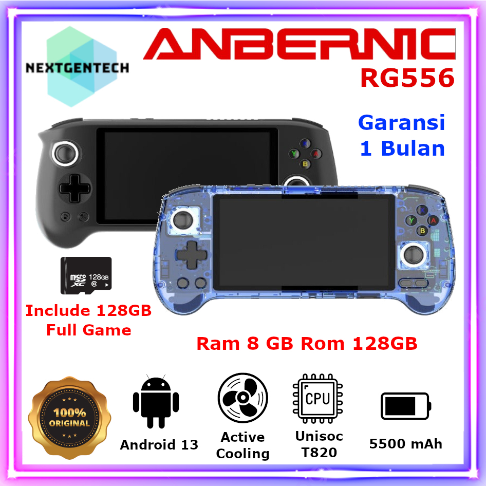 Jual Anbernic RG556 Handheld Retro Game Console Android Hall Effect 8GB ...