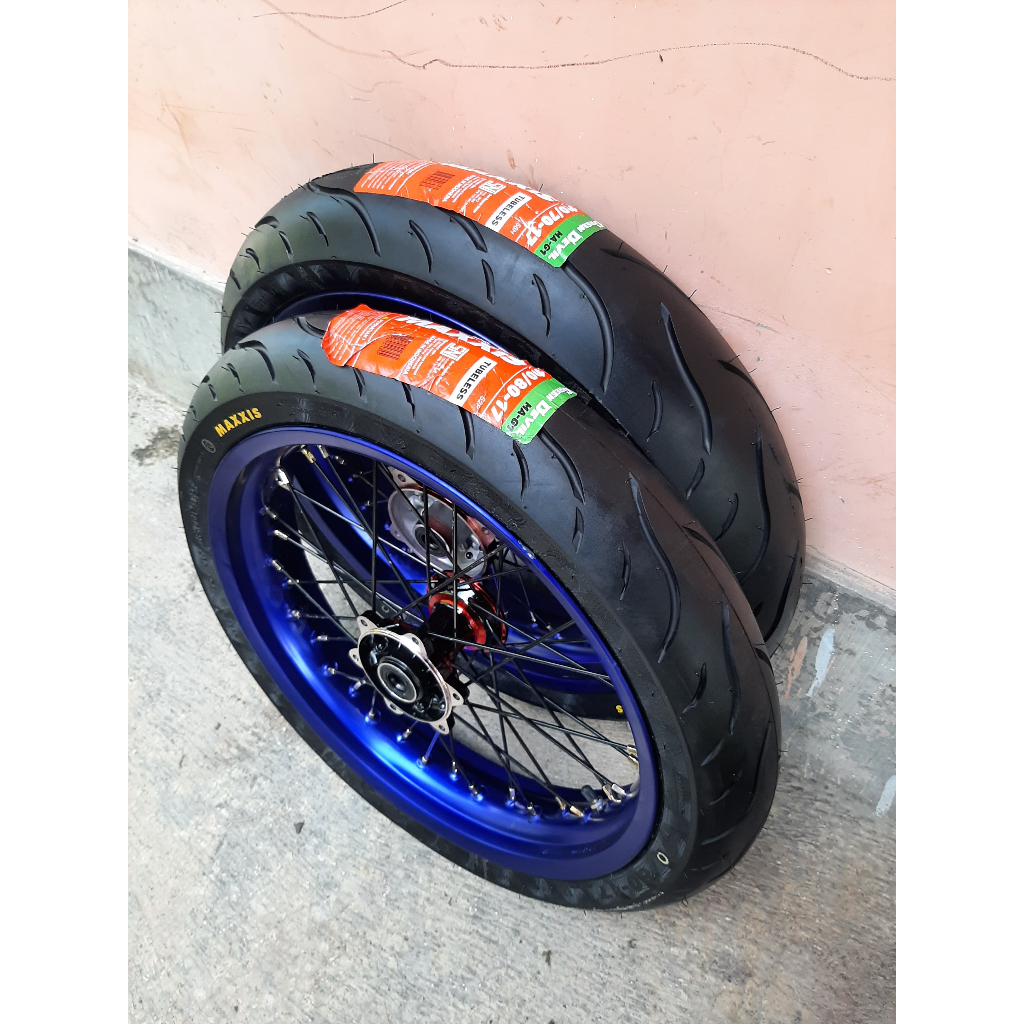 Jual ban set supermoto klx ring 17 wheelset sumo D-Tracker ban maxxis ...