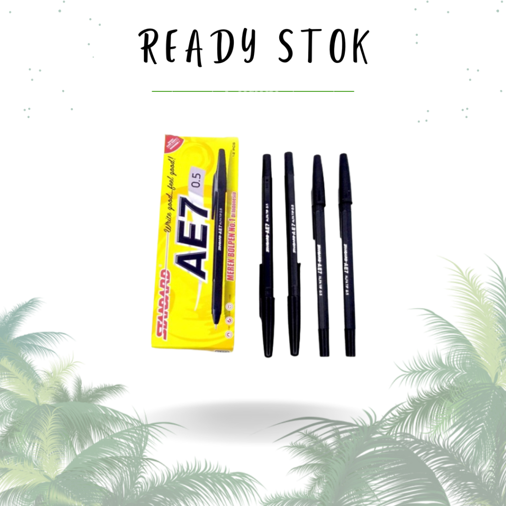 Jual PULPEN AE7 / BOLPOIN AE7 / PENA AE7 / BALL PEN STANDARD AE7 HITAM ( PCS ) | Shopee Indonesia