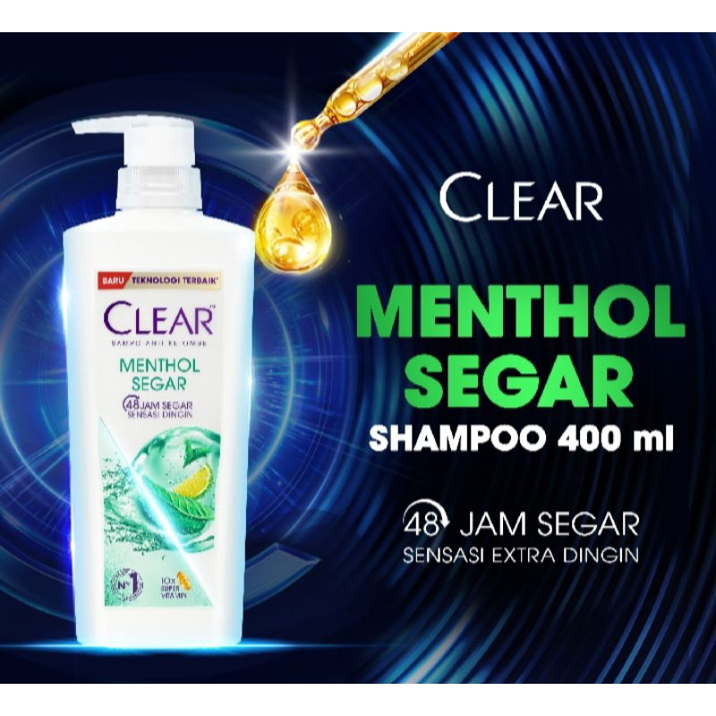 Jual CLEAR Shampoo Anti Ketombe Menthol Segar 400ml | Shopee Indonesia