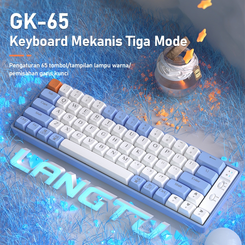 Jual GK65 keyboard gaming 3 Mode Hotswap wireless mechanical keyboard ...