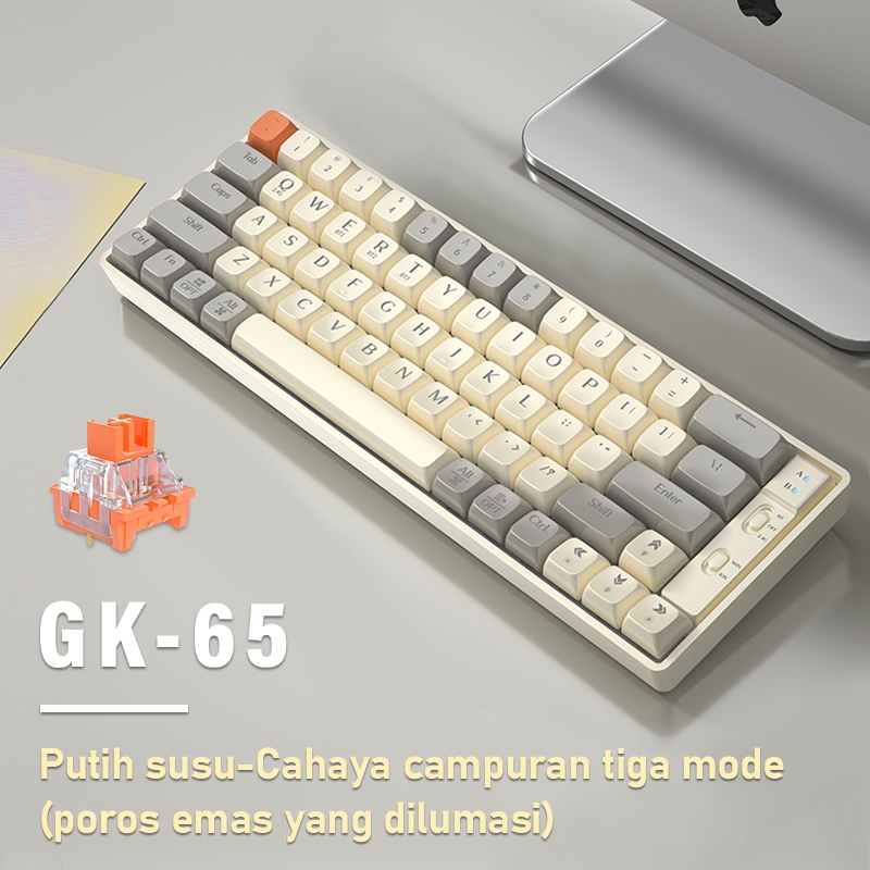 Jual GK65 keyboard gaming 3 Mode Hotswap wireless mechanical keyboard ...