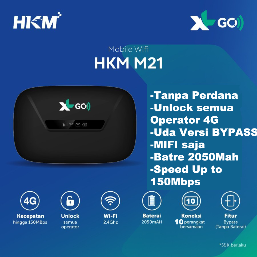 Jual Modem Mifi Wifi HKM M21 M22 4G Unlock ALL Operator 4G Logo XL GO ...