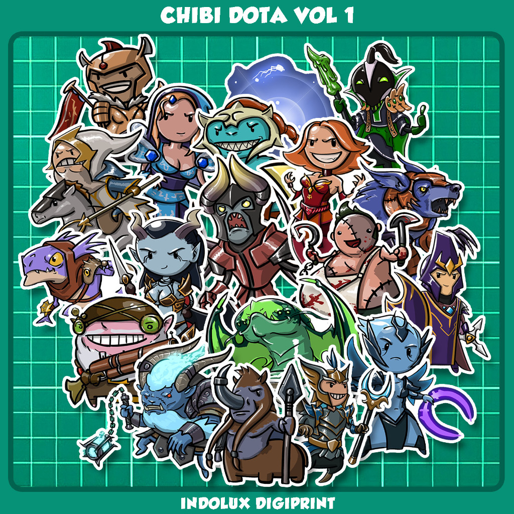 Jual Sticker Dota Hero Chibi waterproof stiker pack dota2 heroes gamers ...