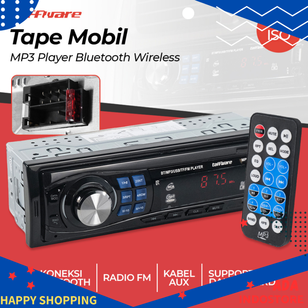 Jual Tape Mobil Audio MP3 Player Bluetooth Wireless ISO Plug | Shopee ...
