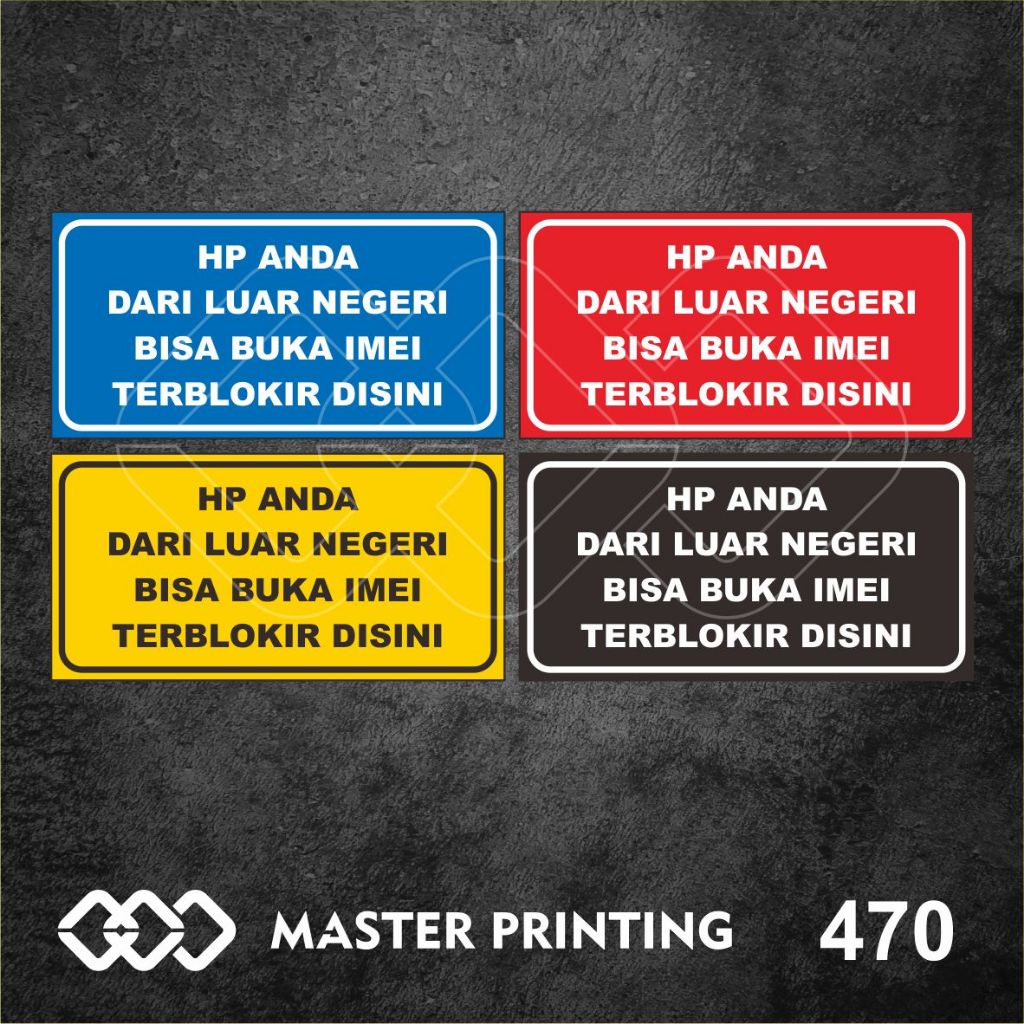 Jual 470 - Stiker Di Sini Bisa Buka Imei Terblokir, Sticker Vinyl ...