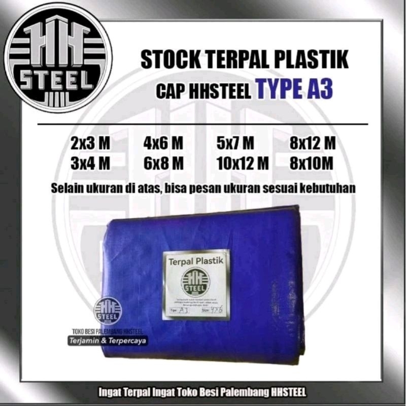 Jual TERPAL PLASTIK A3 BIRU SILVER 2 METER X 4 METER | Shopee Indonesia