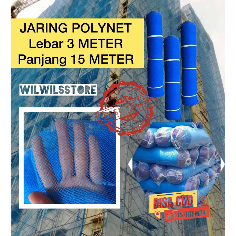 Jual Jaring Pengaman Proyek Polynet Lebar 3 Meter (Paket 15 Meter ...