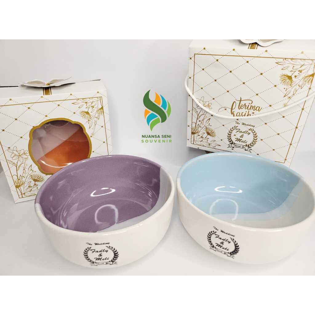 Jual Souvenir Pernikahan Aesthetic Mangkok Keramik Besar Mangkuk Makan ...