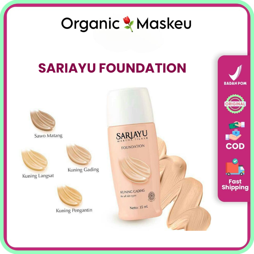 Jual (BPOM+HALAL) SARIAYU FOUNDATION| ALAS BEDAK DENGAN UV FILTER | Shopee Indonesia