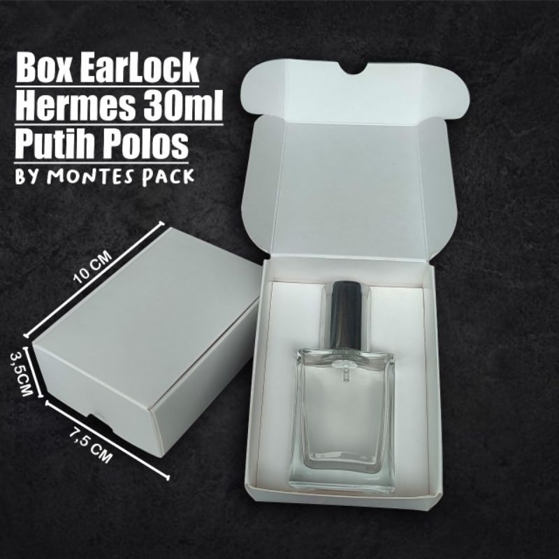 Jual BOX EARLOCK | untuk botol herrmez 30ml | box parfum earlock Putih hitam | Shopee Indonesia