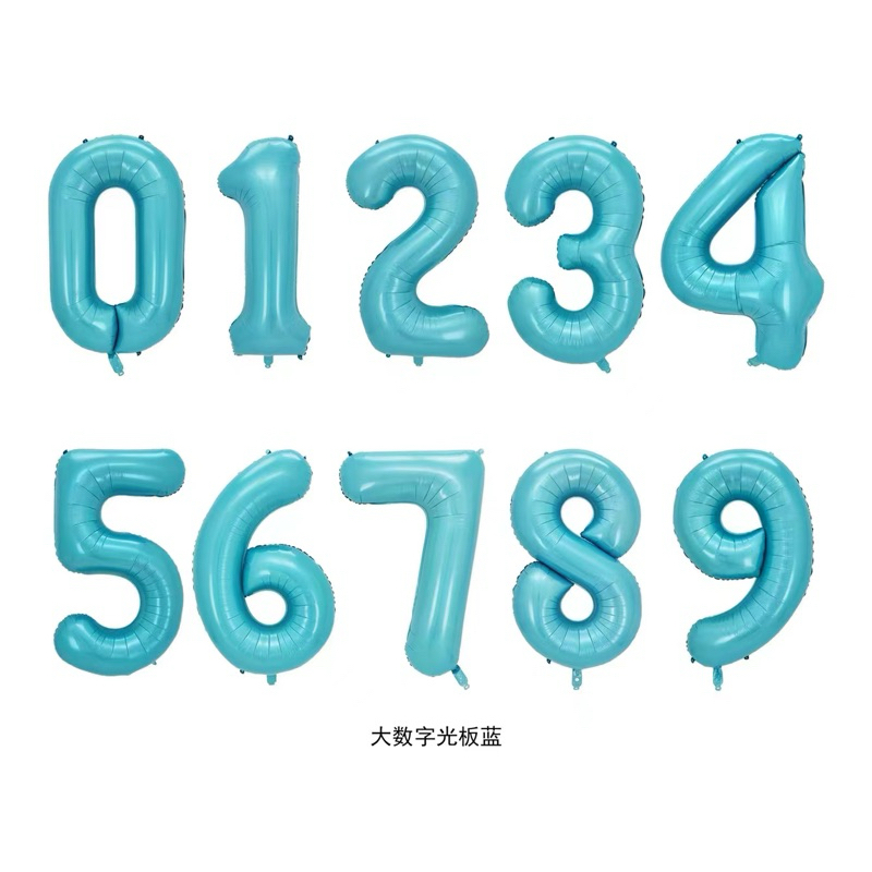 Jual Balon angka Jumbo 80cm BIRU baby blue doff blue doff pink | Shopee ...
