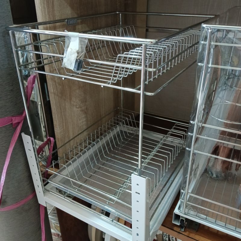 Jual Rak Piring 2 Tingkat / Rak Kabinet Bawah / Rak Dapur | Shopee ...