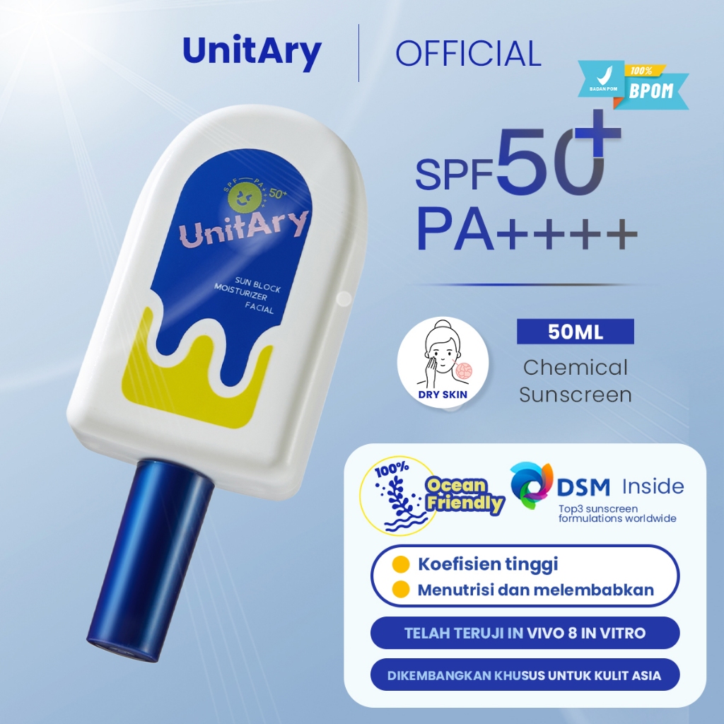 Jual UNITARY SUN BLOCK MOISTURIZER FACIAL SPF 50+ PA++++ BPOM Menutrisi ...