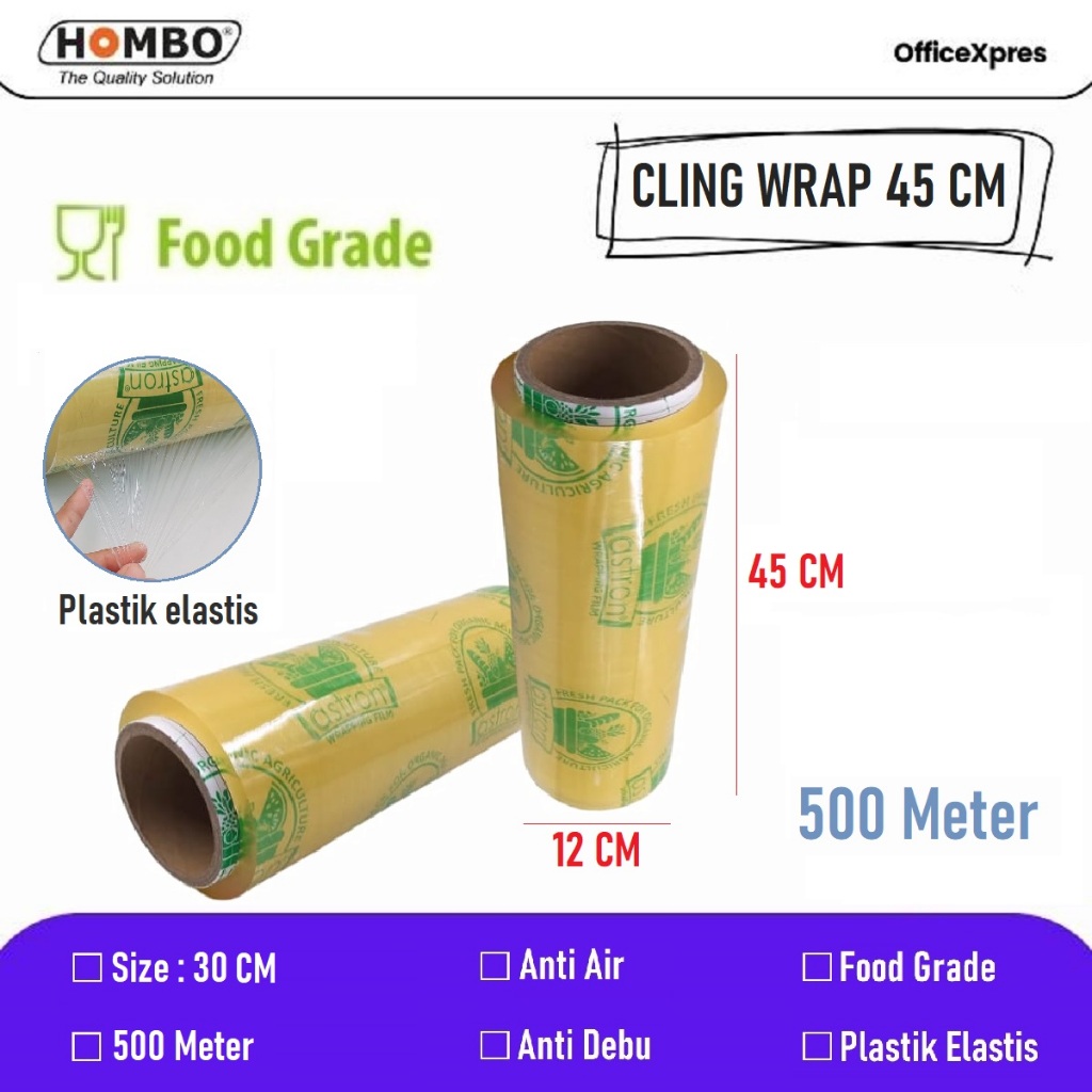 Jual Plastik Wrap 500meter / Food Grade / Plastik Wrapping 45cm / Plastik roll Food / Plastik ...