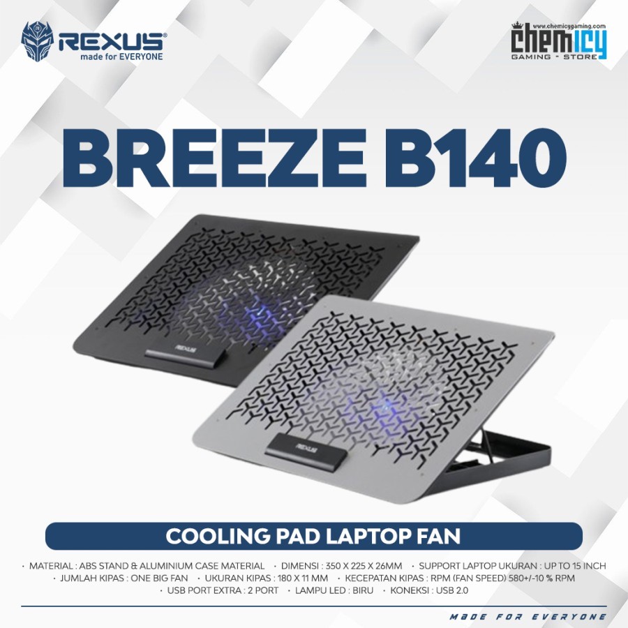 Jual Rexus Breeze B140 / B-140 Cooling Pad / Laptop Fan | Shopee Indonesia