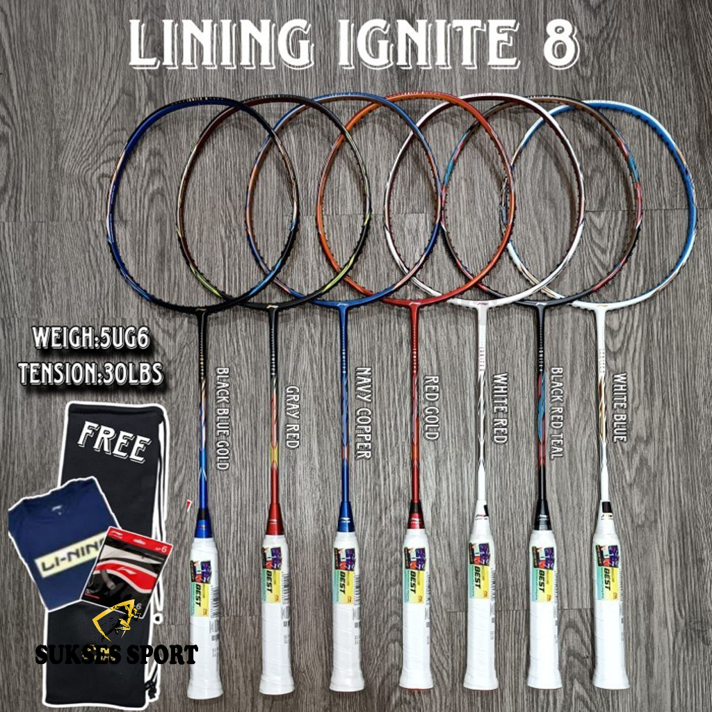 Jual Raket Lining Ignite 8 Original Badminton Bulutangkis | Shopee ...