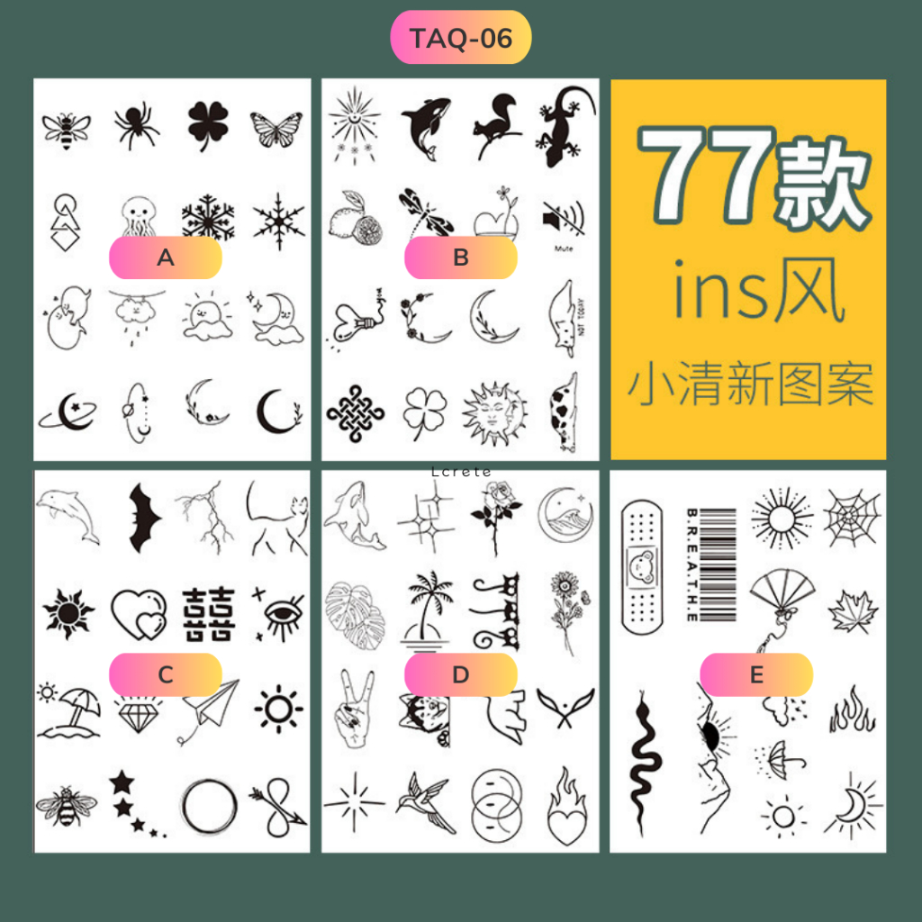 Jual Sticker Tato Kecil Aesthetic Tato Temporer Temporary Tattoos ...