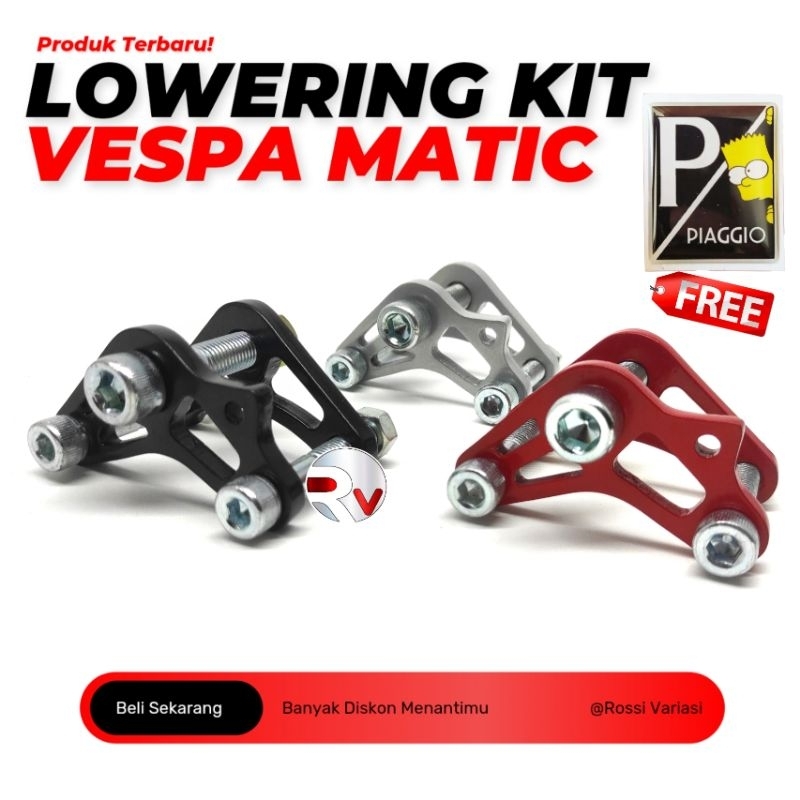 Jual Lowering Kit Vespa Primavera Sprint LX S iget Pemendek Shock ...