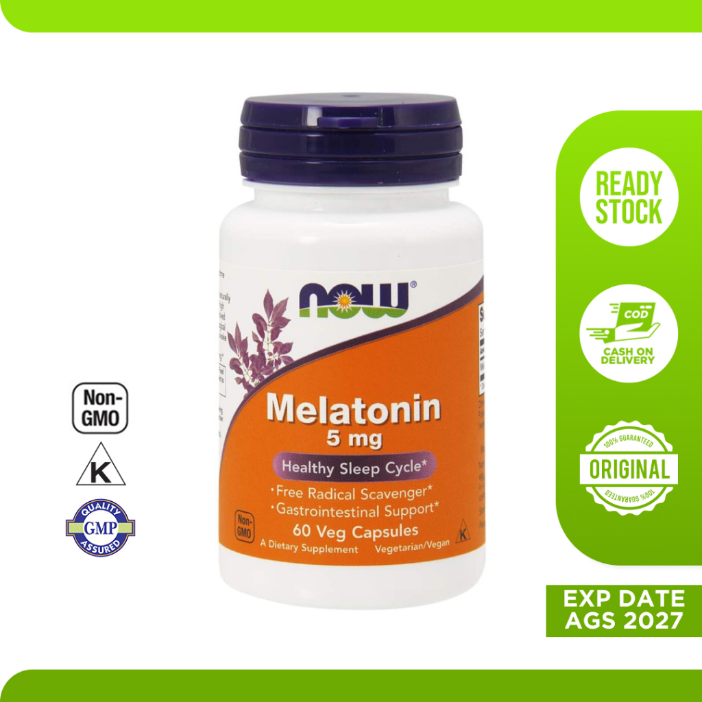 Jual Suplemen Vitamin Insomnia Gangguan Susah Tidur Now Melatonin 5 mg ...