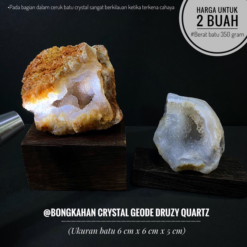 Jual Bongkahan Crystal Geode Druzy Quartz L45 atau Batu Kristal Quartz ...