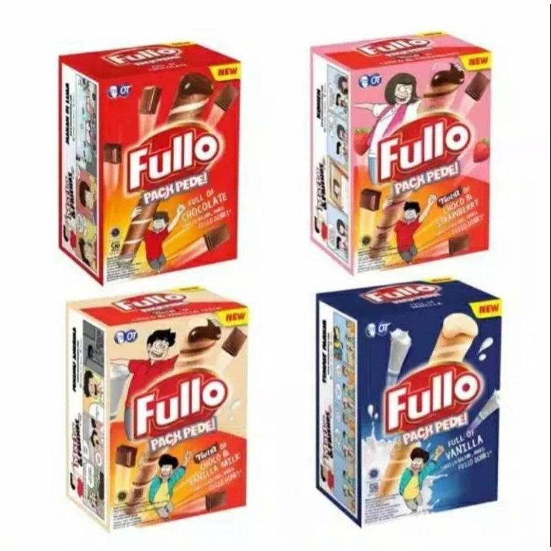Jual TERLARIS Snakc Cemilan Fullo wafer Roll Rasa Vanila Dan Coklat 1 ...